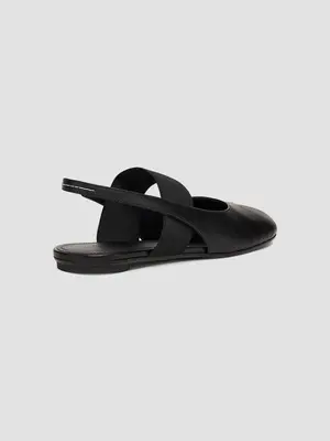 MAISON MARGIELA Logo Peep-toe Slingback Ballet Flats