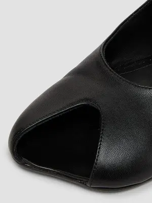 MAISON MARGIELA Logo Peep-toe Slingback Ballet Flats