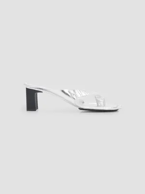 MAISON MARGIELA Anatomic 60mm Leather Mules - Silver