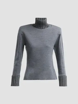 Bottega Veneta Turtleneck Double-knit Wool Long-sleeve Sweater
