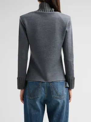 Bottega Veneta Turtleneck Double-knit Wool Long-sleeve Sweater