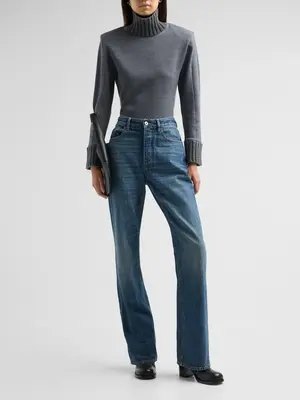 Bottega Veneta Turtleneck Double-knit Wool Long-sleeve Sweater