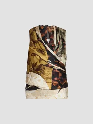 MAISON MARGIELA Floral Draped Silk Top