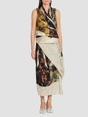 MAISON MARGIELA Floral Draped Silk Top