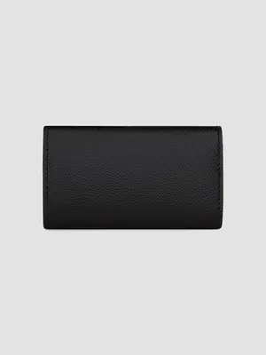 Saint Laurent Slim Key Pouch In Grain De Poudre Leather