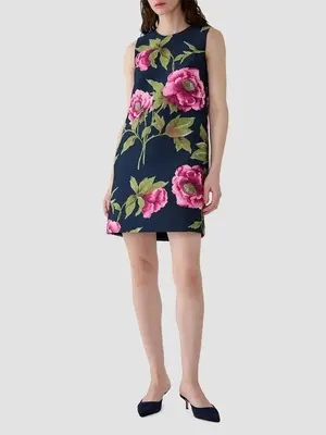Carolina Herrera Floral Sleeveless Shift Minidress