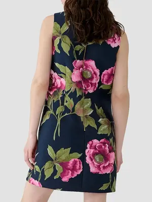Carolina Herrera Floral Sleeveless Shift Minidress