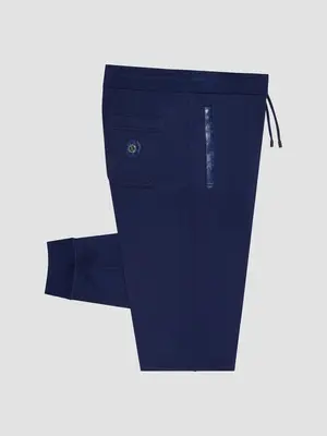 Stefano Ricci Silk And Cotton With Croc Jogging Trousers - Deep Blue