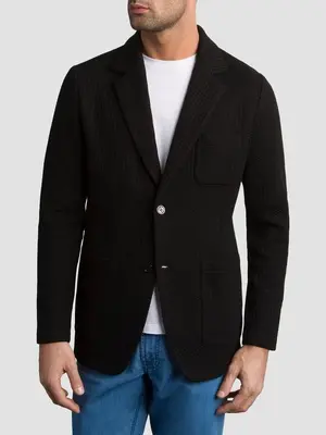 Stefano Ricci Silk And Cotton Knit Jacket - Black