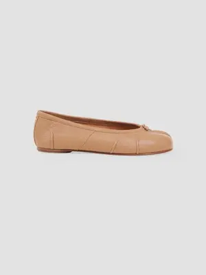 MAISON MARGIELA Tabi Leather Ballerina Flats - Tan