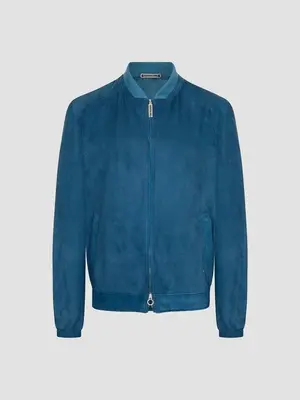 Stefano Ricci Suede Blouson Jacket - Blue