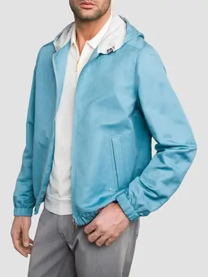 Stefano Ricci Linen And Silk Hooded Jacket