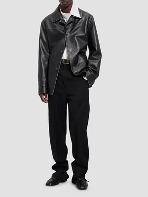 Bottega Veneta Vintage-effect Leather Coat