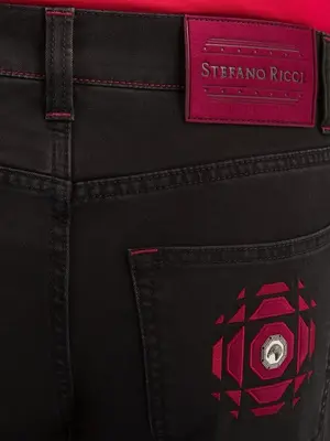 Stefano Ricci Refined Cotton Blend Tapered Jeans
