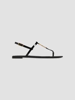 Saint Laurent Cassandra Sandals In Patent Leather - Black
