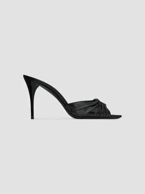 Saint Laurent Babylone Mules In Smooth Leather - Black
