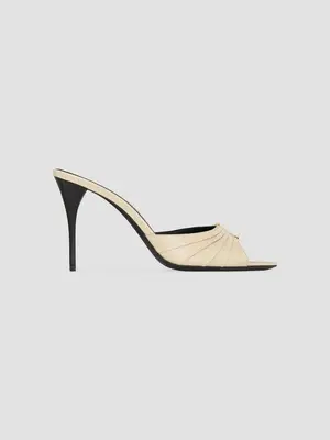Saint Laurent Babylone Mules In Smooth Leather - White