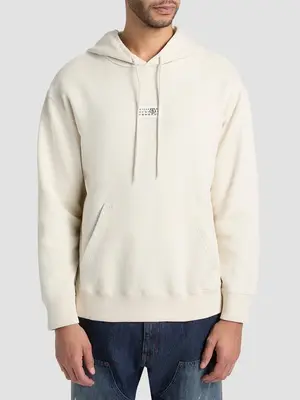 MAISON MARGIELA Numeric Cotton Hoodie - Ecru