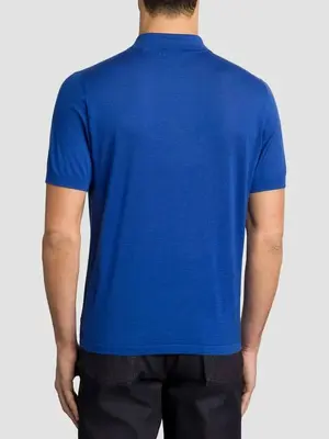 Stefano Ricci Knit Zipper Polo - Blue