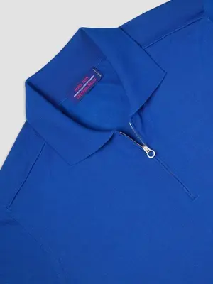 Stefano Ricci Knit Zipper Polo - Blue