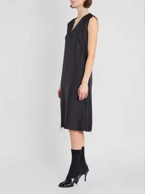 MAISON MARGIELA Silk V-neck Knee-length Dress