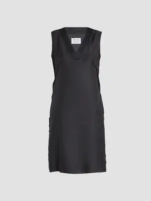 MAISON MARGIELA Silk V-neck Knee-length Dress - Black