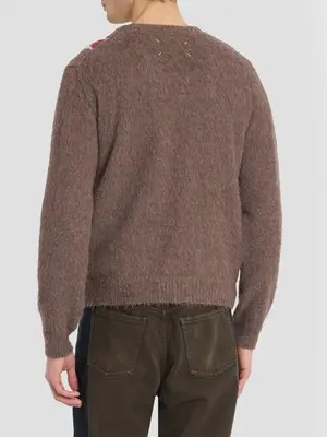 MAISON MARGIELA Fair Isle-inspired Wool-alpaca V-neck Sweater