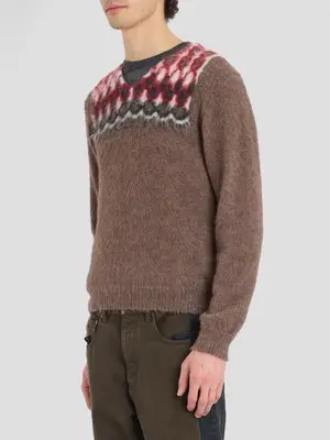 MAISON MARGIELA Fair Isle-inspired Wool-alpaca V-neck Sweater