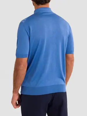 Stefano Ricci Geometric Textured Silk-cotton Quarter-zip Polo Shirt