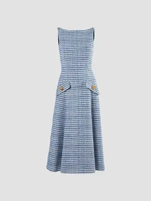 Carolina Herrera Tweed Sleeveless Midi-dress