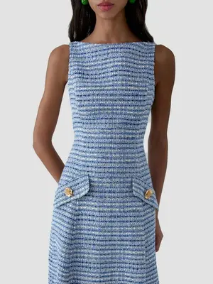 Carolina Herrera Tweed Sleeveless Midi-dress