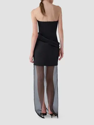 Carolina Herrera Rose Silk Sheer Hem Gown