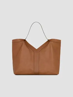 Saint Laurent Y Large Tote Bag In Leather - Brick