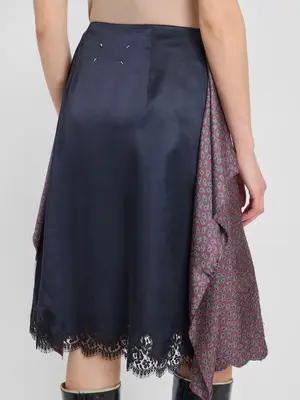 MAISON MARGIELA Fusion Printed Draped Midi Skirt