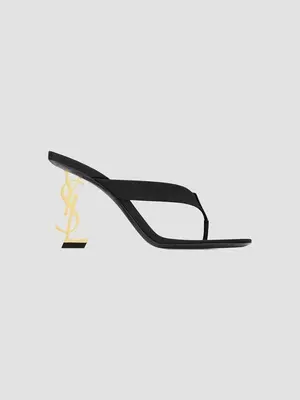 Saint Laurent Opyum Mules In Satin Crepe - Black