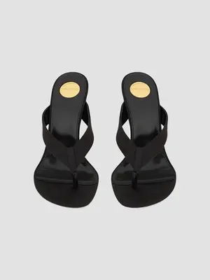 Saint Laurent Opyum Mules In Satin Crepe - Black
