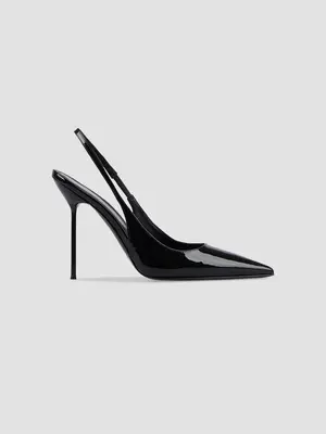 Paris Texas Lidia 100mm Patent Leather Slingback Pumps - Black