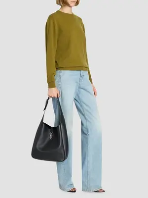 Saint Laurent Le 5 7 Supple Large In Grained Leather