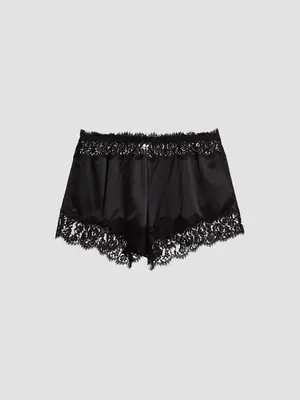 Dolce & Gabbana Lace-trim Silk Slip Shorts - Black