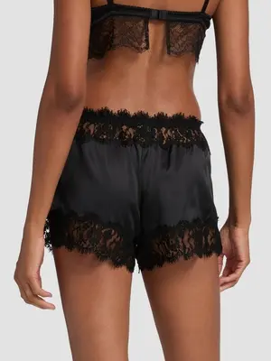 Dolce & Gabbana Lace-trim Silk Slip Shorts