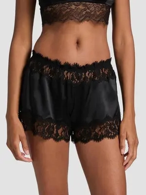 Dolce & Gabbana Lace-trim Silk Slip Shorts