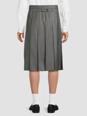 Thom Browne Pleated Wool Twill Skirt