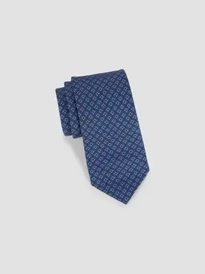 FERRAGAMO Gancini Jacquard Tie Navy