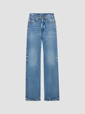 Saint Laurent V-waist Long Baggy Jeans - Blue