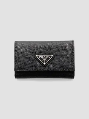 Prada Saffiano Leather Key Case - Black