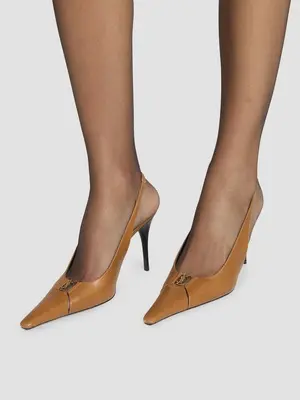 Saint Laurent Babylone Breteuil Slingback Pumps - Macadamia