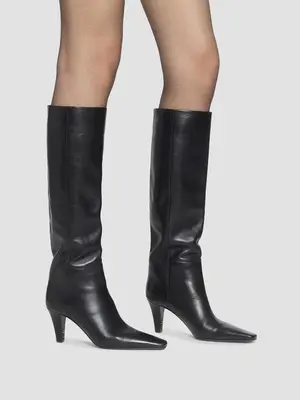 Saint Laurent Jill Boots In Smooth Leather - Black