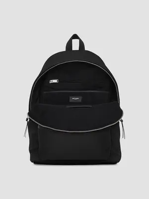 Saint Laurent City Backpack In Canvas, Nylon And Leather