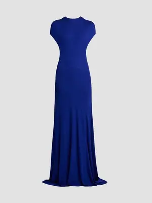 TOM FORD Sculpted Backless Jersey Gown - Ucu Clematis Blue
