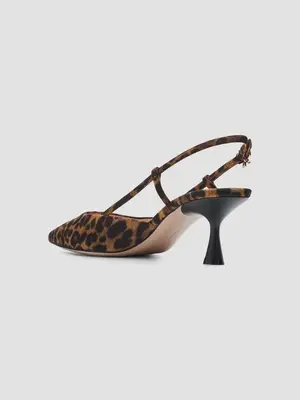 GIANVITO ROSSI Ascent 55mm -print Suede Slingback Pumps
